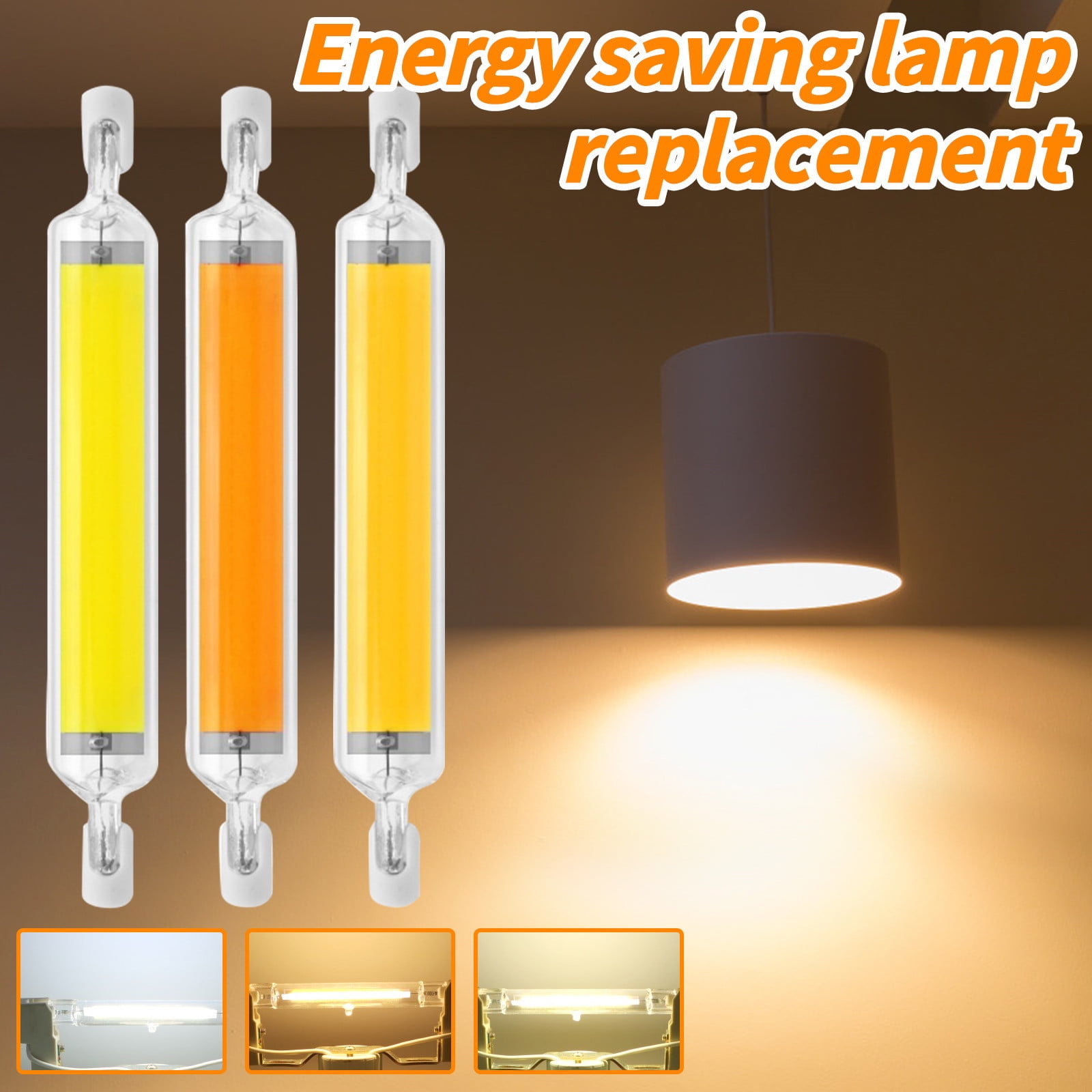 Super Bright Dimmable Led Bulb, R7s Glass Tube Cob, 20w Power, Ceramics ...