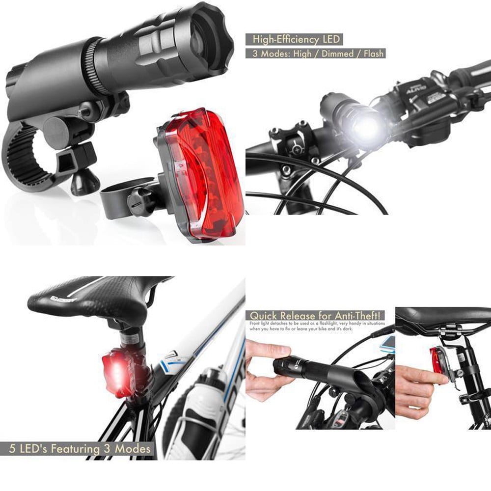 Super Bright Dual Front & Rear Lighting, Cycle Headlight & Taillight ...