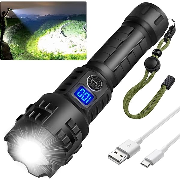 Super Bright Flashlight High Lumens Rechargeable, 100000 Lumen Xhp70.2 ...