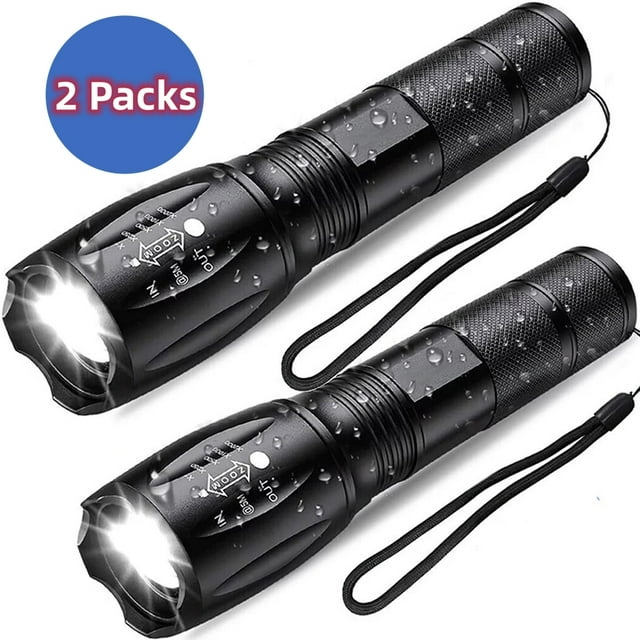 Super Bright Flashlights,Kepeak LED Tactical Flashlight ,Waterproof Zoomable Camping Lanterns(2 ...