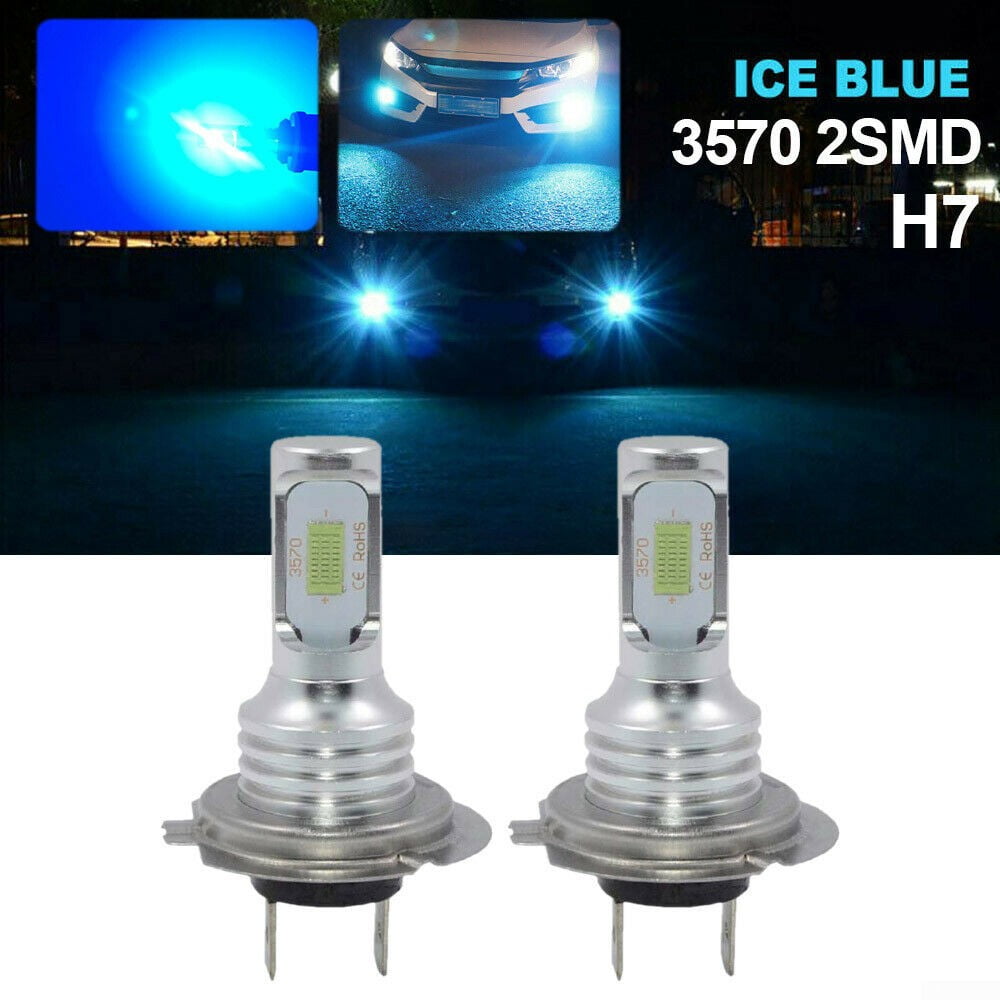 Super Bright H7 LED 8000K Ice Blue Headlight Bulbs Kit High Low Beam ...