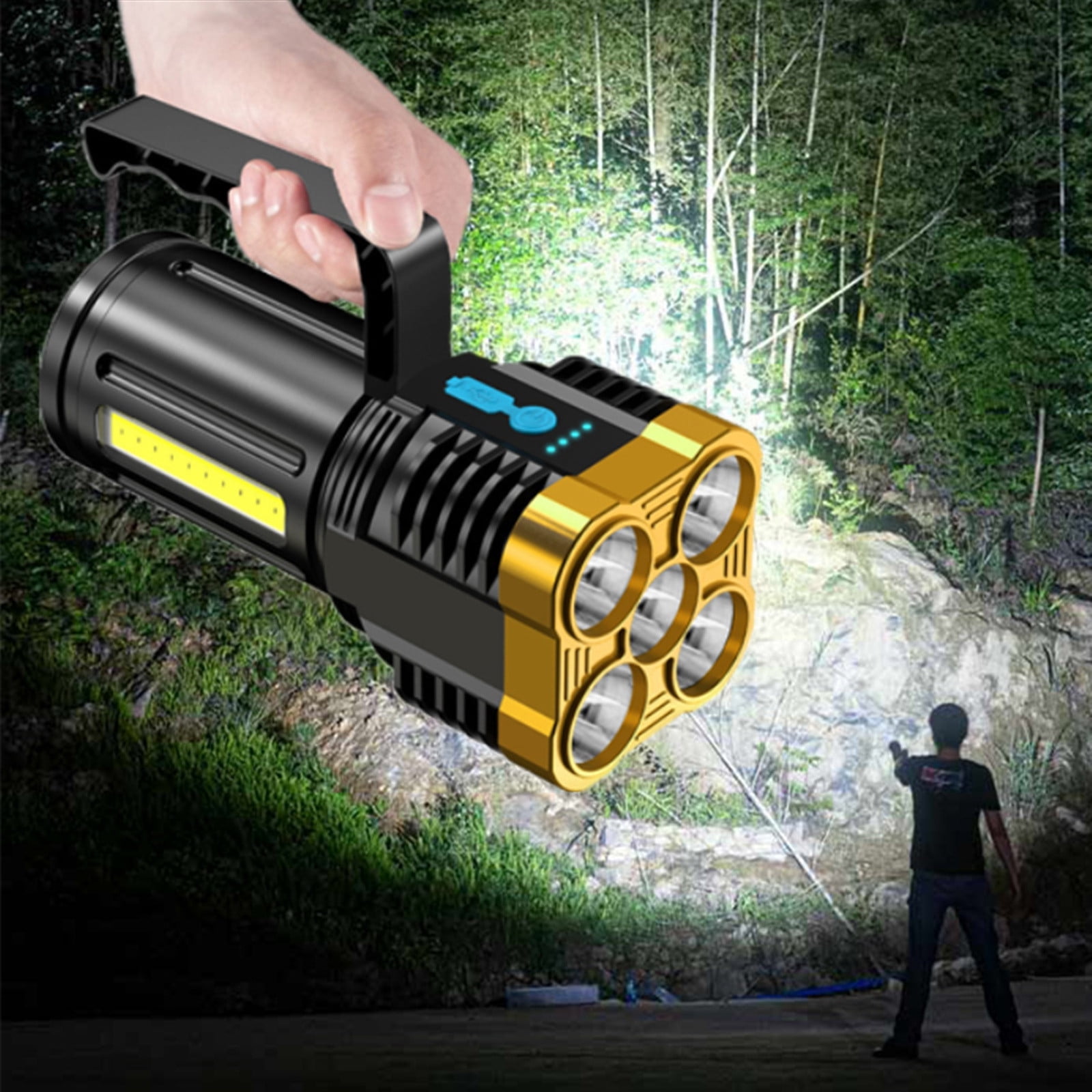 Super Bright LED Flashlight, Rechargeable Camping Light, 1000Lumen ...