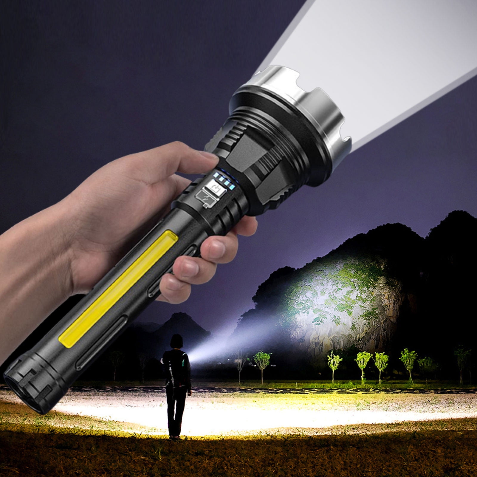 Super Bright LED Flashlight, Zoomable Rechargeable, 1000 Lumens, 4 ...