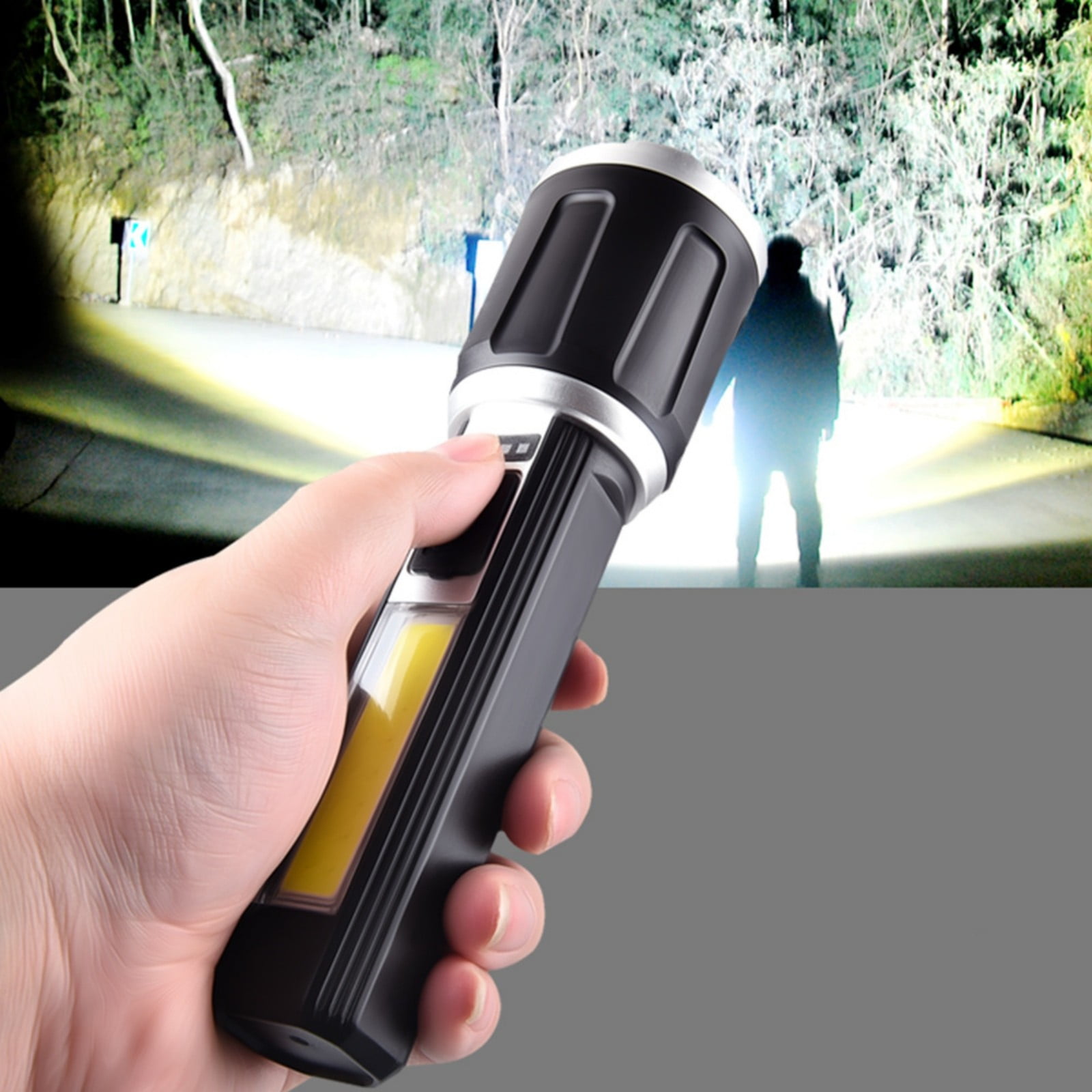Super Bright Led Flashlight, Zoomable Rechargeable Spotlight, 10000 ...