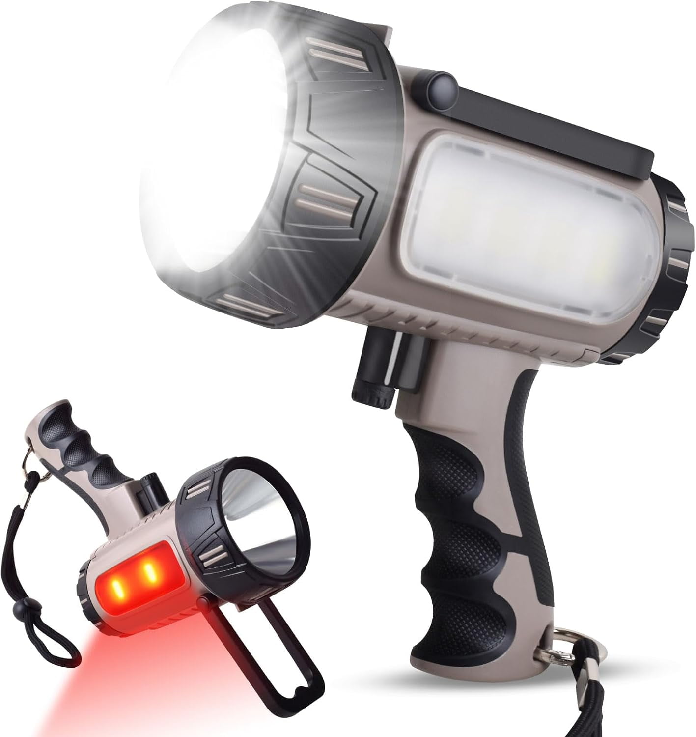 Super Bright LED Handheld Spotlight, Rechargeable Spotlight Flashlight ...
