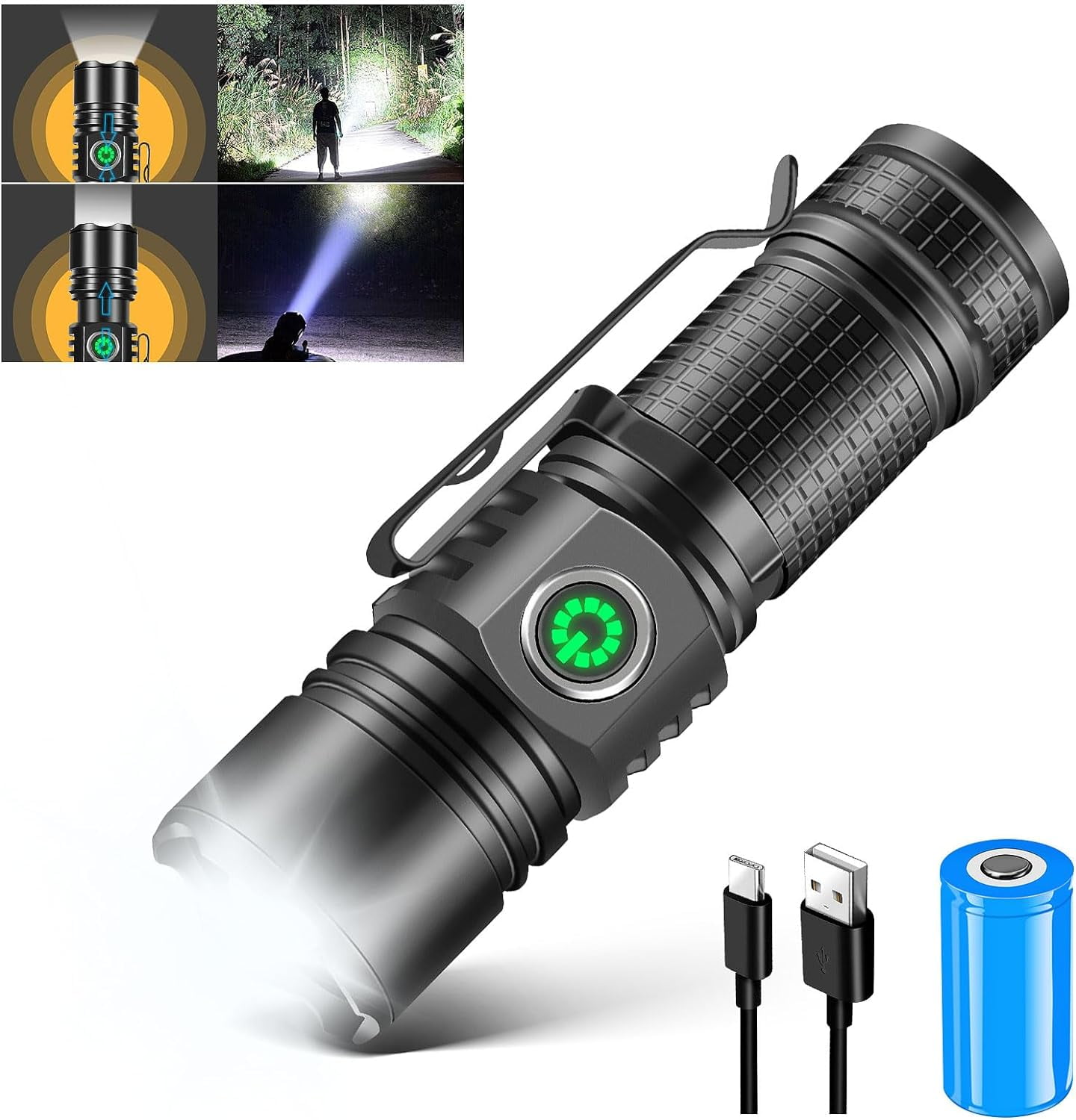 Super Bright LED Mini Flashlights with Portable Clip & Tail Magnet ...
