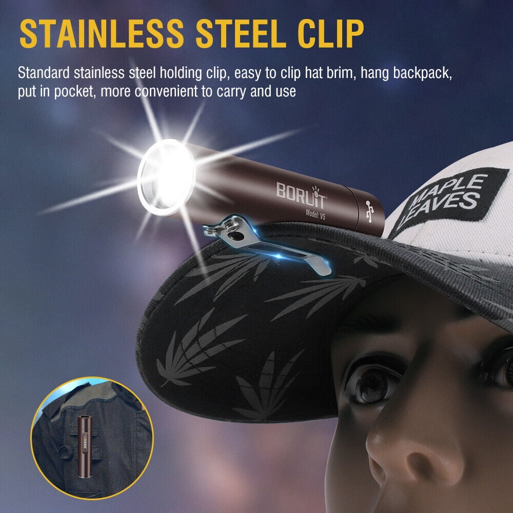 Super Bright LED Tactical Flashlight Mini USB Rechargeable Lamp 12 ...