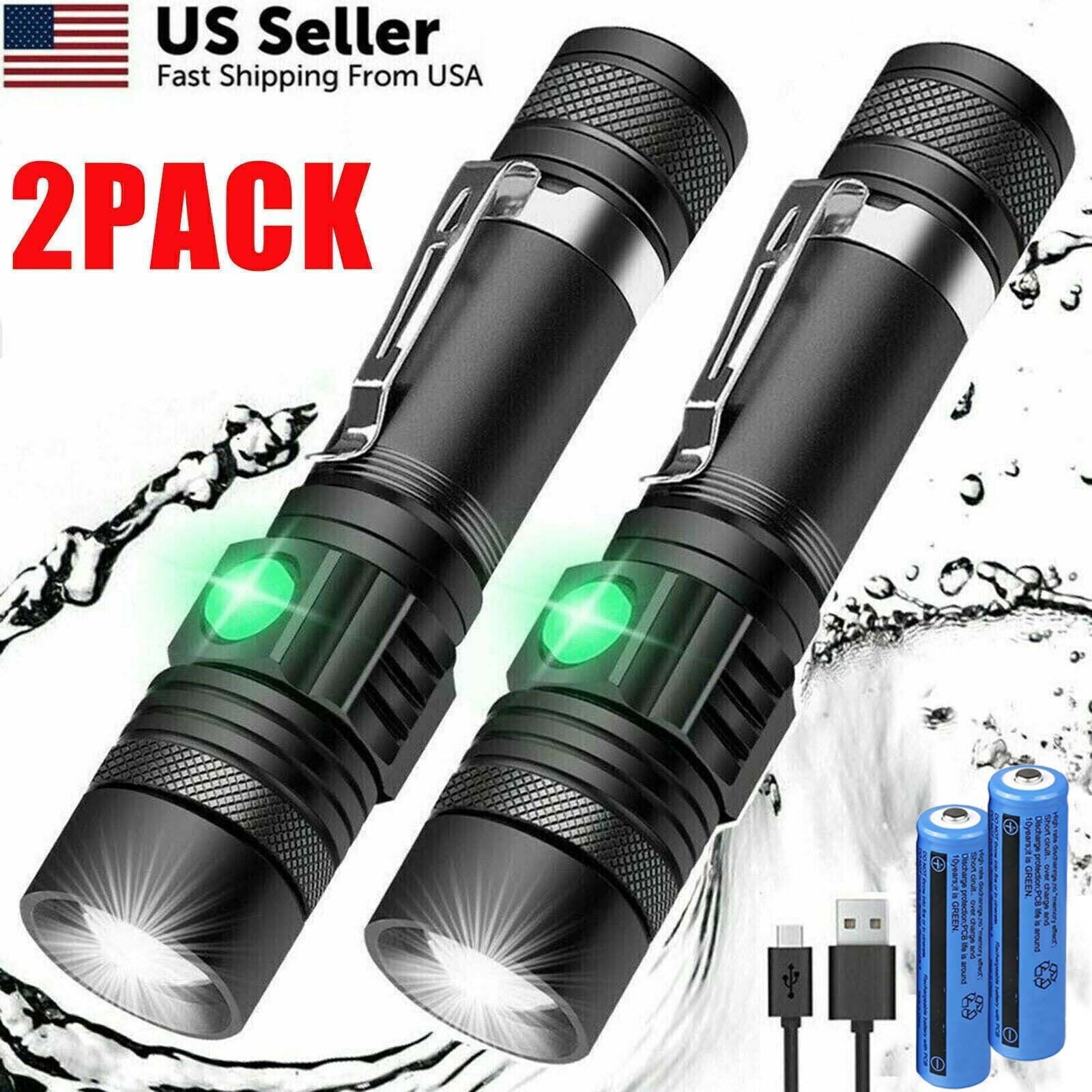 Super Bright LED Tactical Flashlight Zoomable Rechargeable - Walmart.com