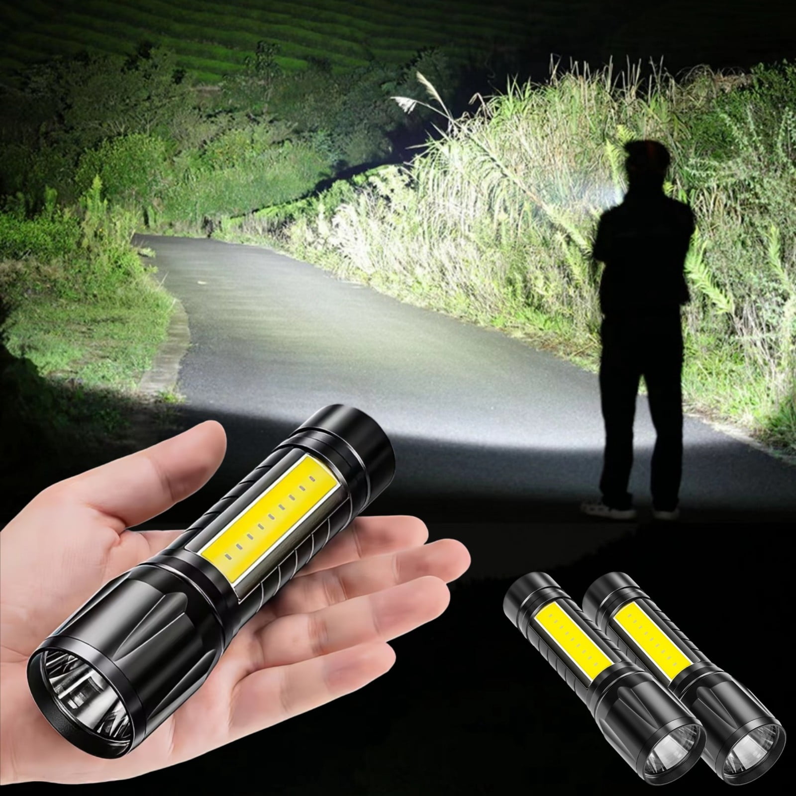 Super Bright Led Flashlight, Zoomable Rechargeable Light, 1000 Lumens ...