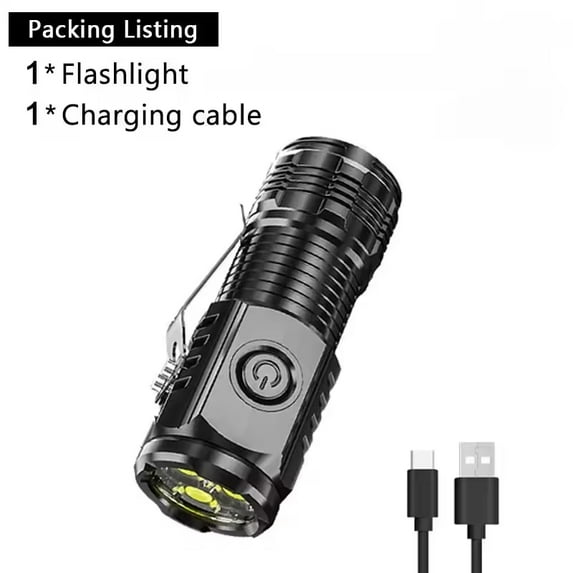 Super Bright MINI LED Flashlight USB Torch Rechargeable Zoom Fishing ...