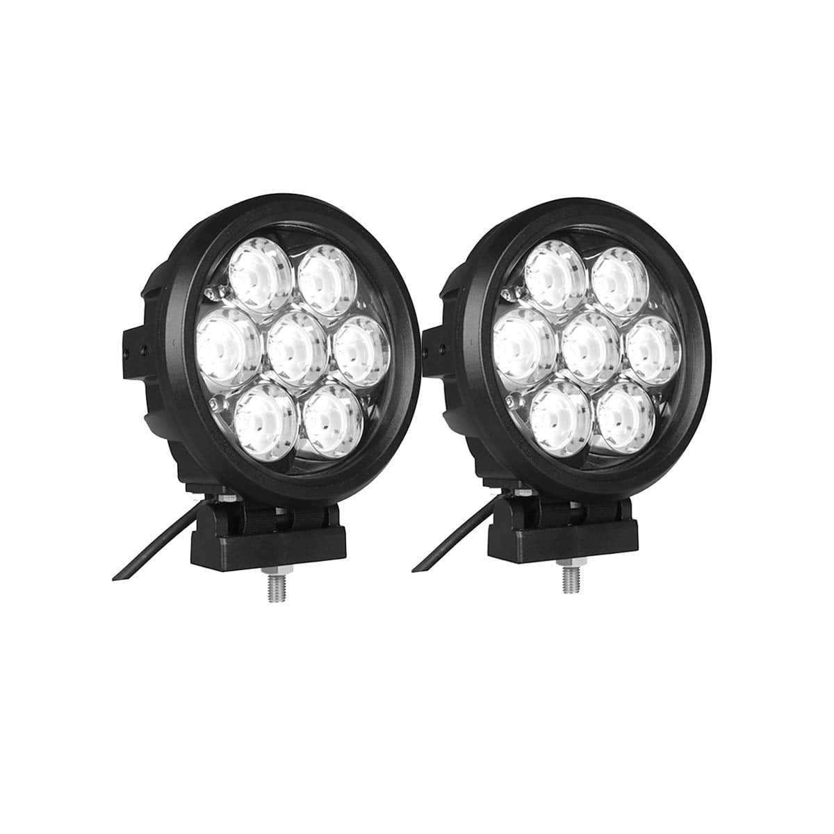 Super Bright Offroad LED Spotlight 6" Round for 6000K Cool-White Spot ...
