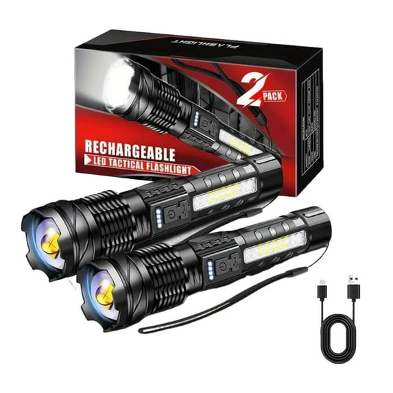 Super Bright Rechargeable Flashlight with Multiple Modes Adjustable LED ...