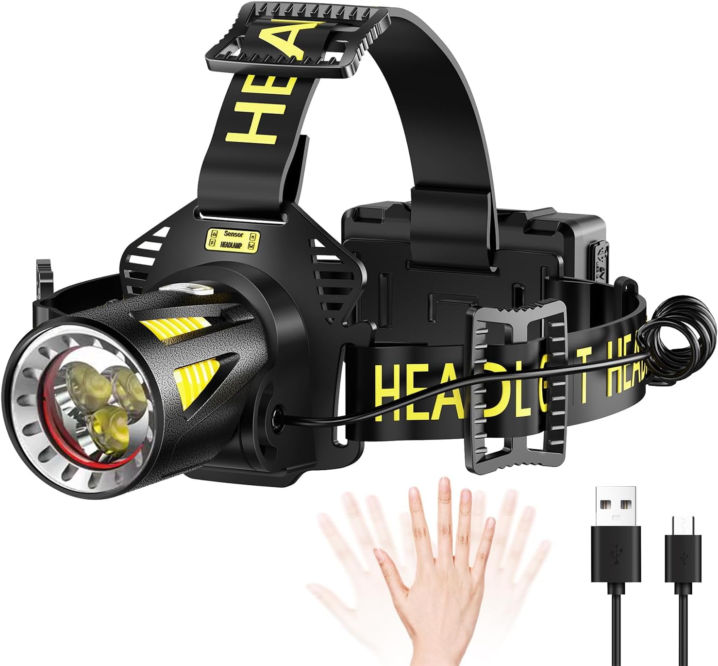 Super Bright Rechargeable High Power Headlamp, Rechargeable Headlamp ...
