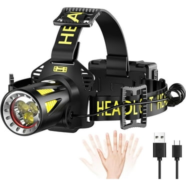 Headlamp Rechargeable 230° Wide Beam Head Lamp LED with Motion Sensor ...