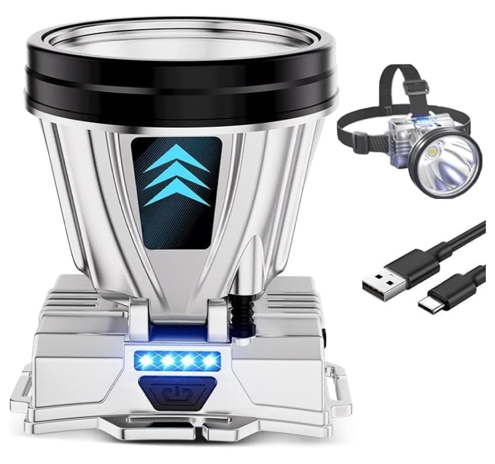 Super Bright Rechargeable High Power Headlamp, German XPG High-Power ...