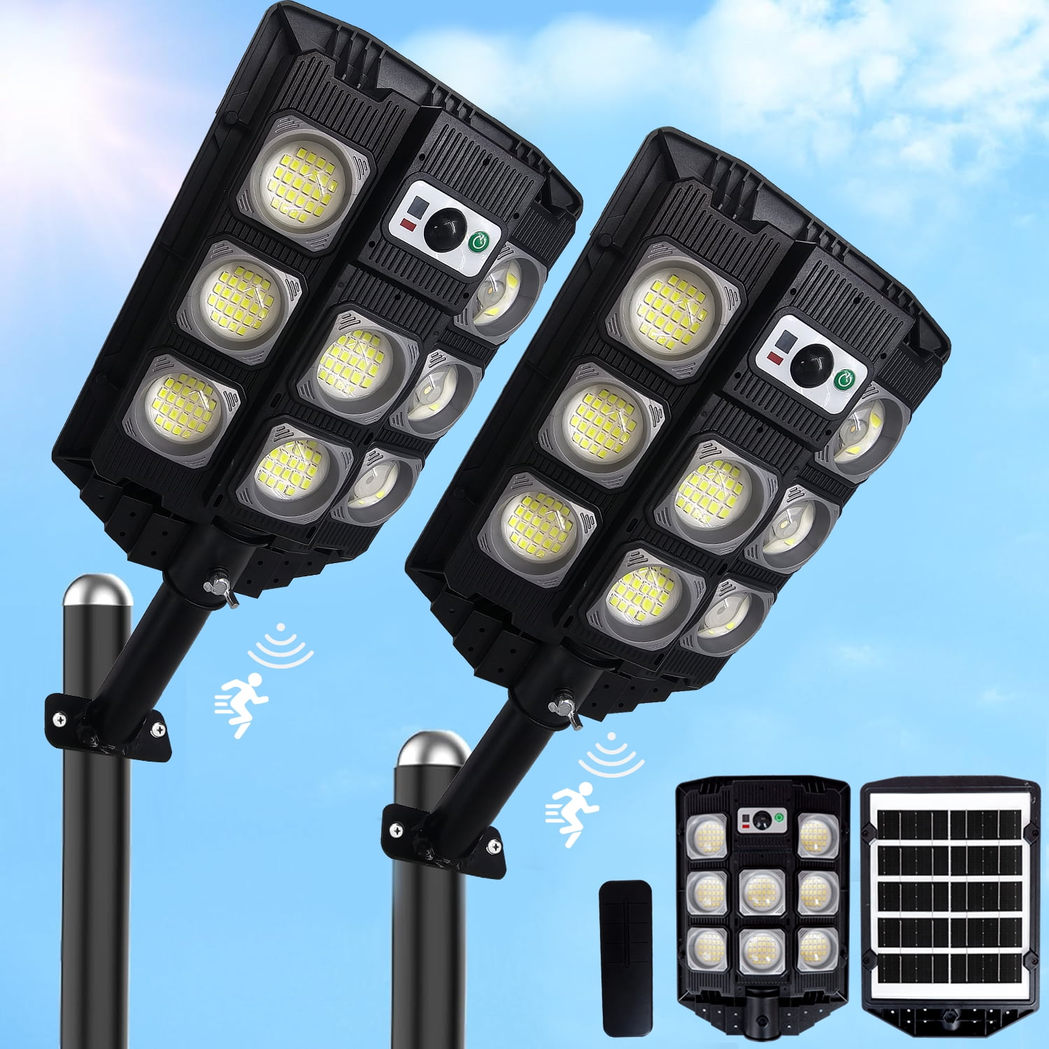 Super Bright Solar Street Lights, 2500W 80000LM Dusk to Dawn Solar ...