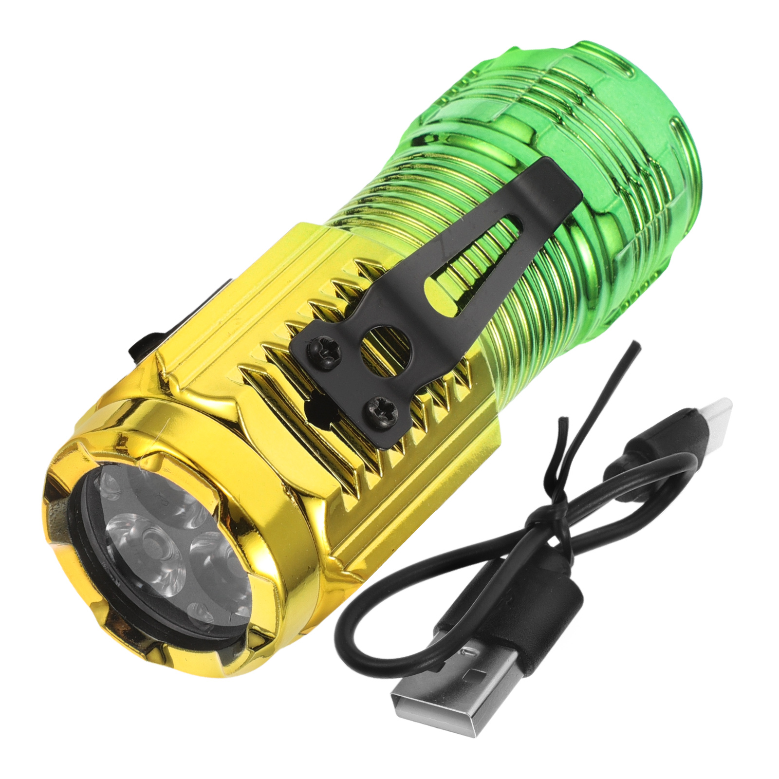 Super Bright Three Eye Rechargeable Pocket Flashlight Multifunctional ...