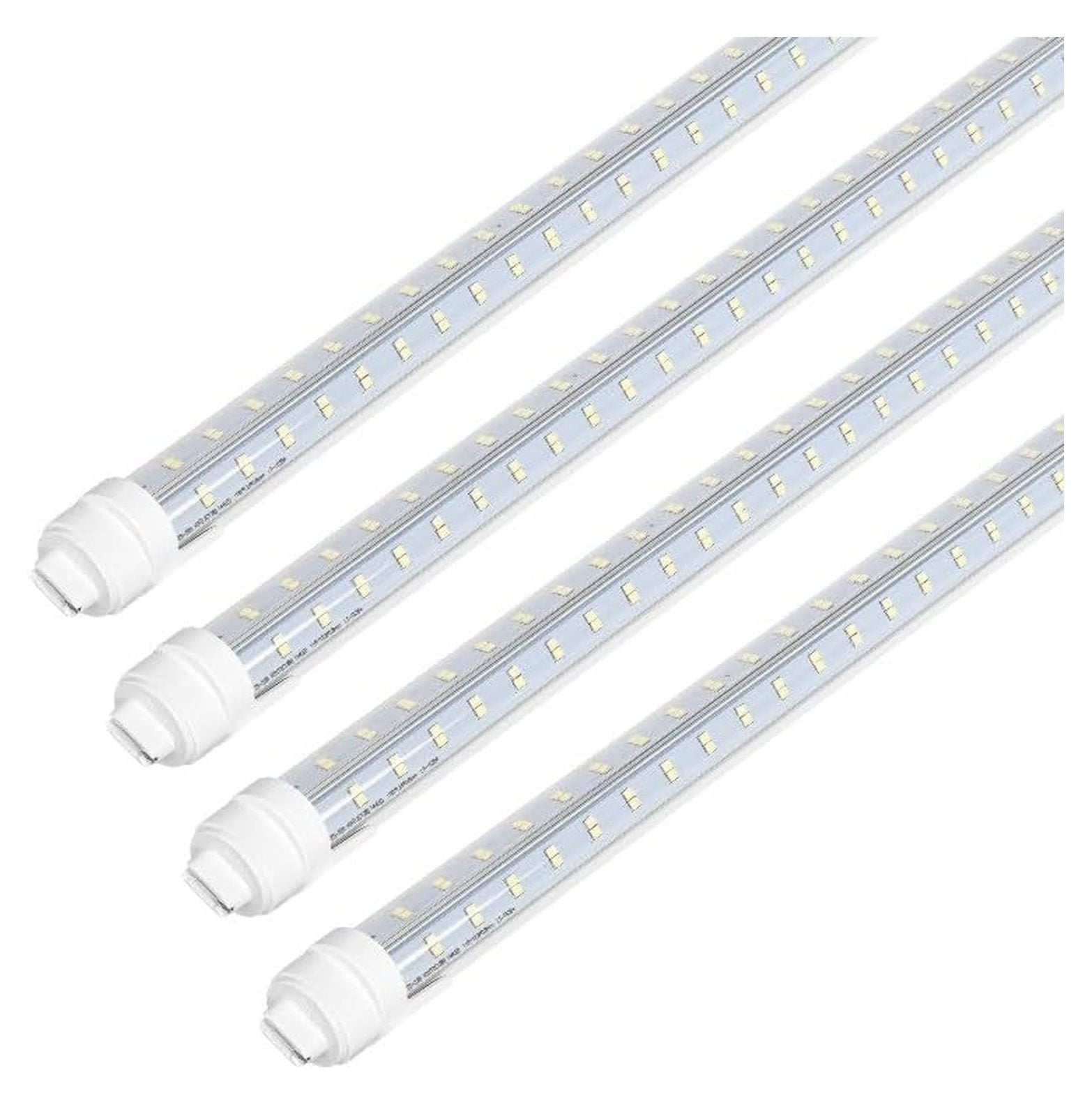 Super Bright V Shaped 8FT R17D/HO LED Tube Lights 270° Angel, 4 Row LEDs 80W 10800lm 6500K Cold ...