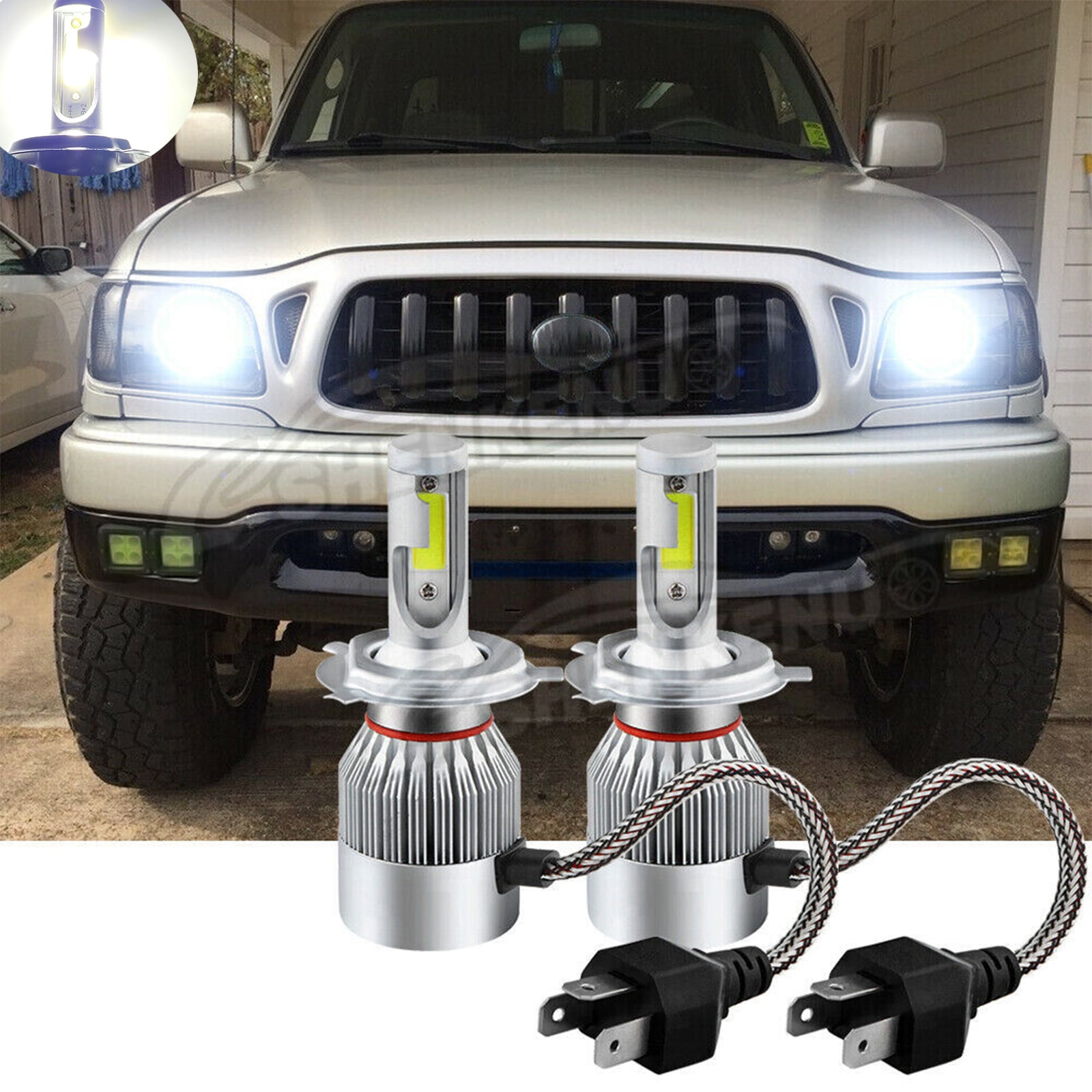 Super Bright White LED Headlight High Low Beam Bulbs for 1997-2004 ...