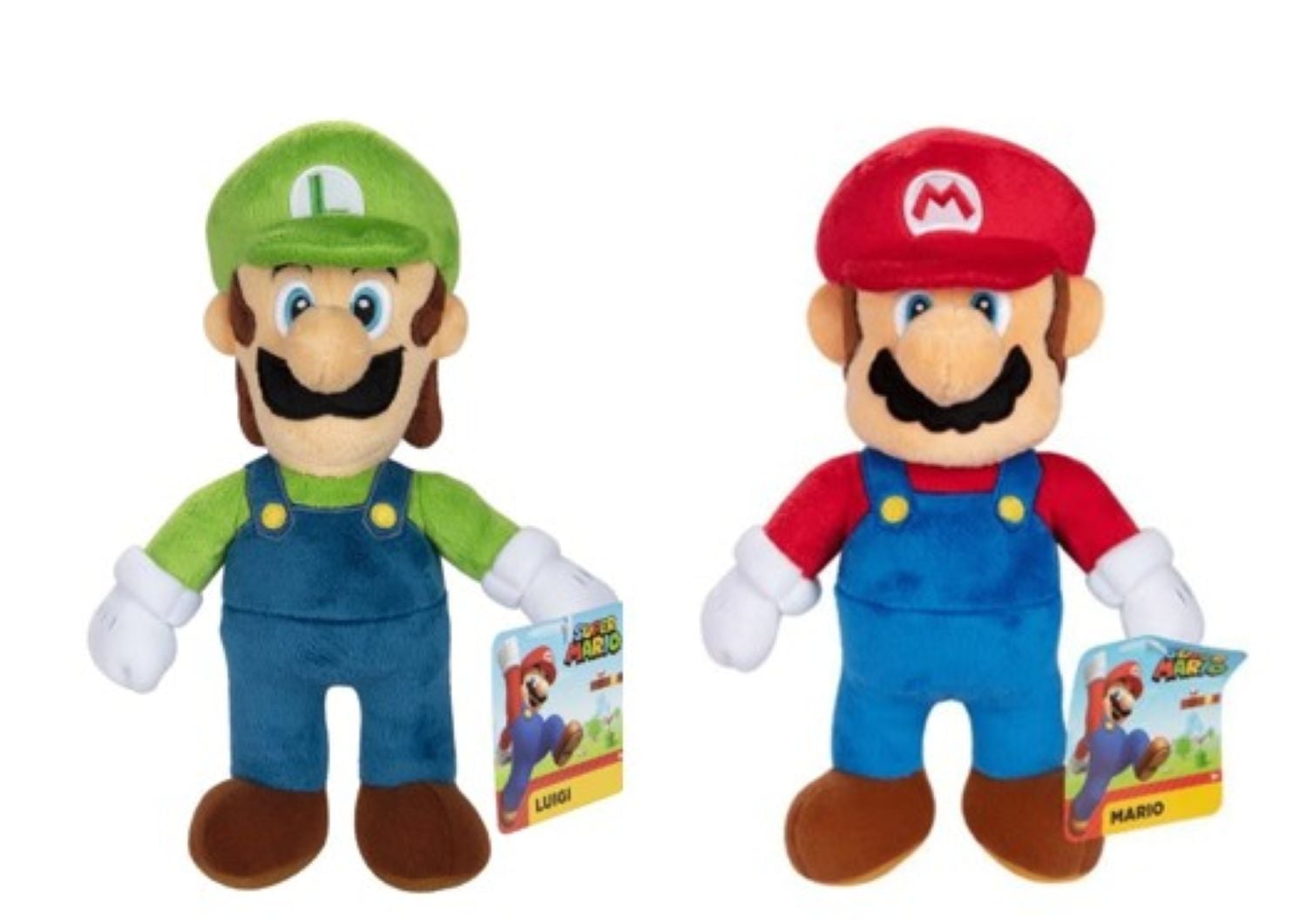Super Bros Collectible Plush Duo – Mario & Luigi Display Set (9-Inch, 2 ...