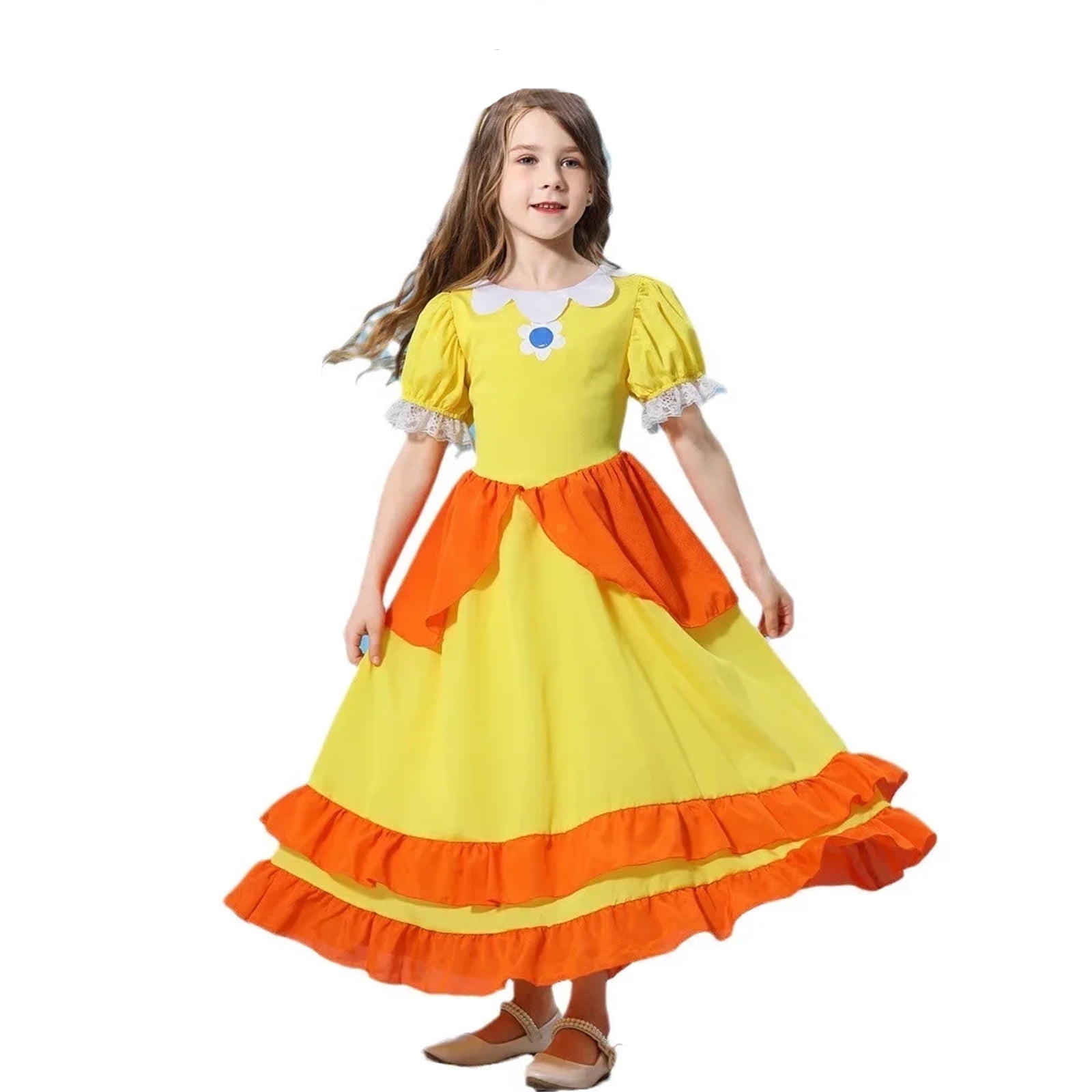Super Bros Princess Peach Costume for Girls Birthday Christmas Cosplay ...