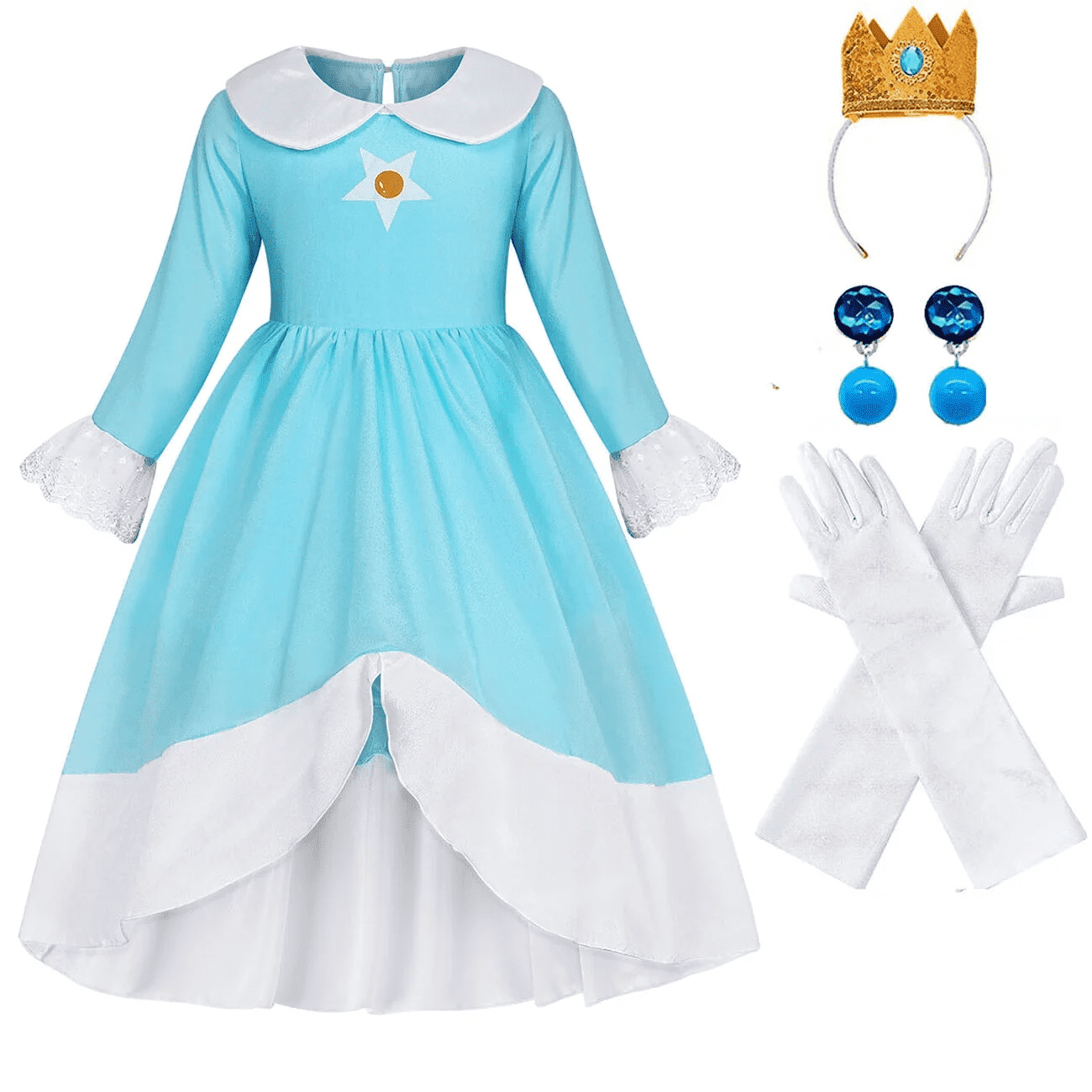 Super Bros Princess Peach Costume for Girls Birthday Halloween ...