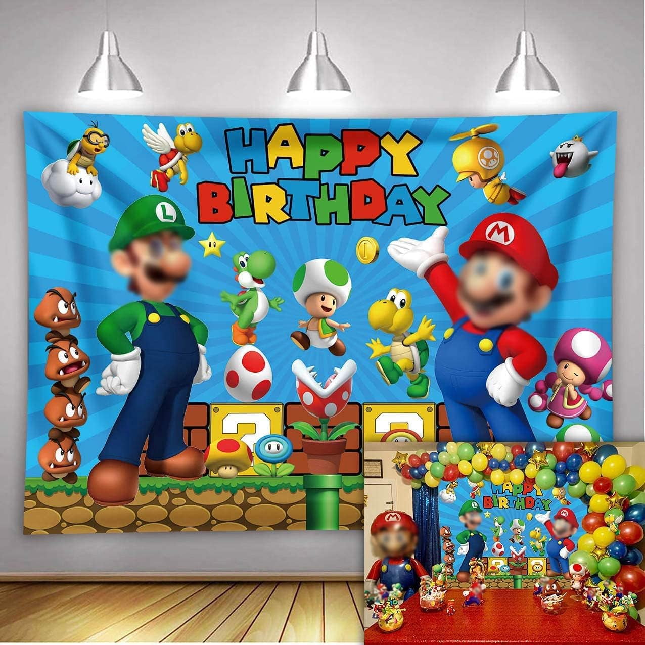 Super Brother Boy Backdrop Adventure Game Mushroom Gold Coins ...