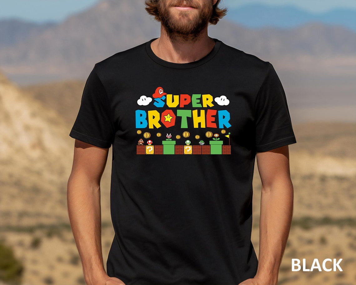 Super Brother Shirt, Gamer Brother Tshirt, Funny Brother Mario Shirt ...
