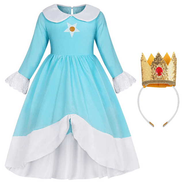 Rosalina Super Brothers Princess Disfraz, Vestido con Diadema de Corona ...