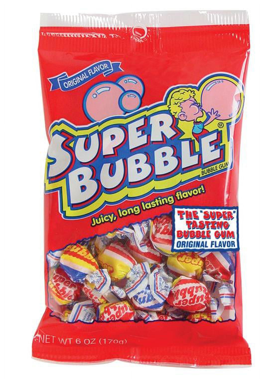 Super Bubble Bubble Gum, Original, 6 Ounce Bag - Walmart.com