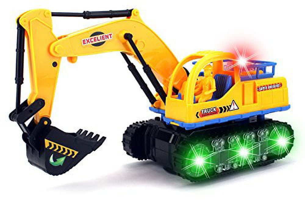 Super Builders Excavator Battery Operated Kid's Bump and Go Toy ...
