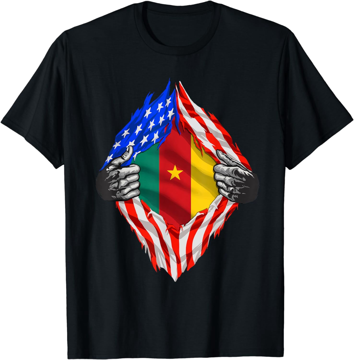 Super Cameroonian Heritage Cameroon Roots USA Flag T-Shirt - Walmart.com