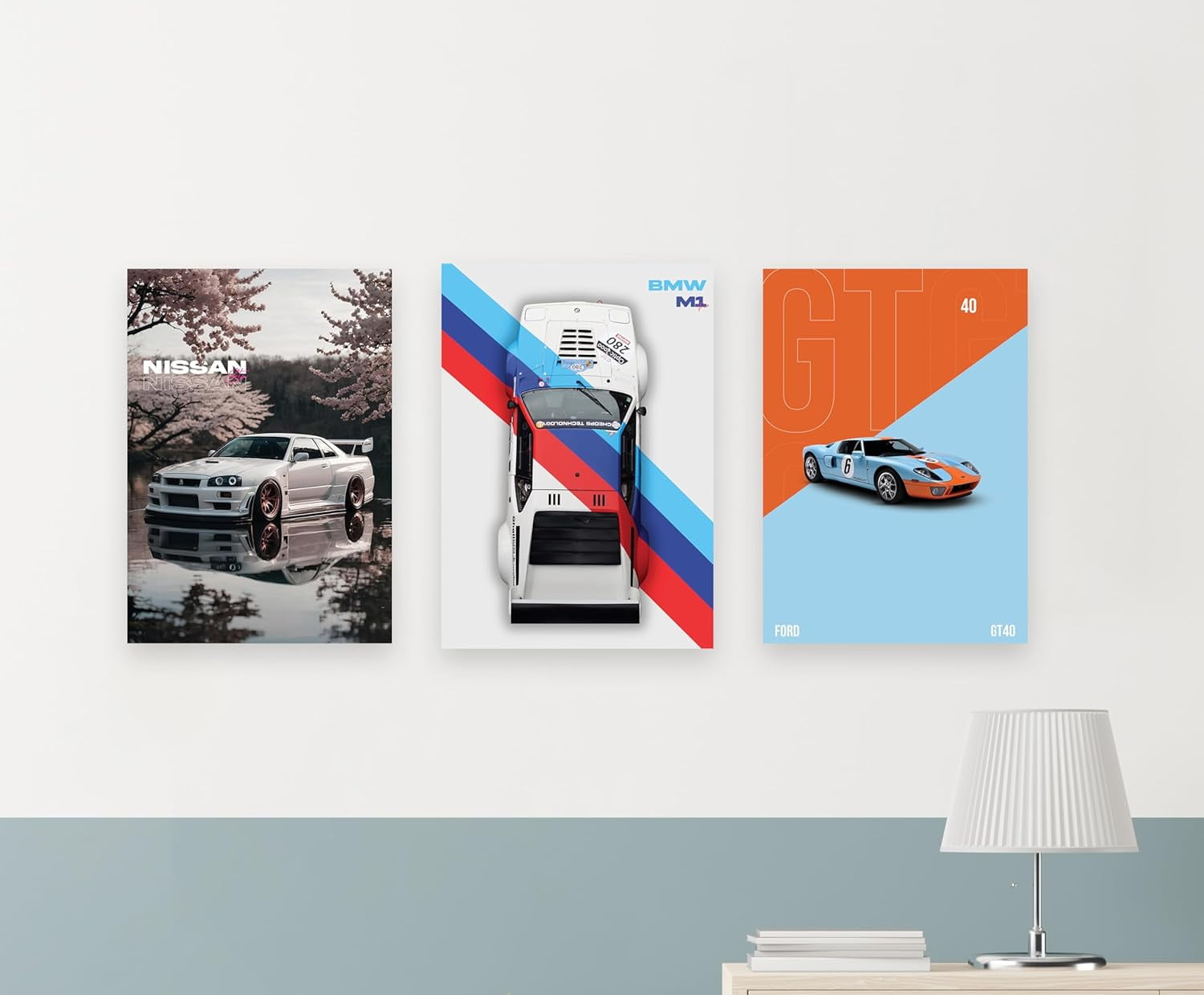 Super Cars Vertical Canvas Wall Paper Poster Pack - Set of 3, A4 Size ...