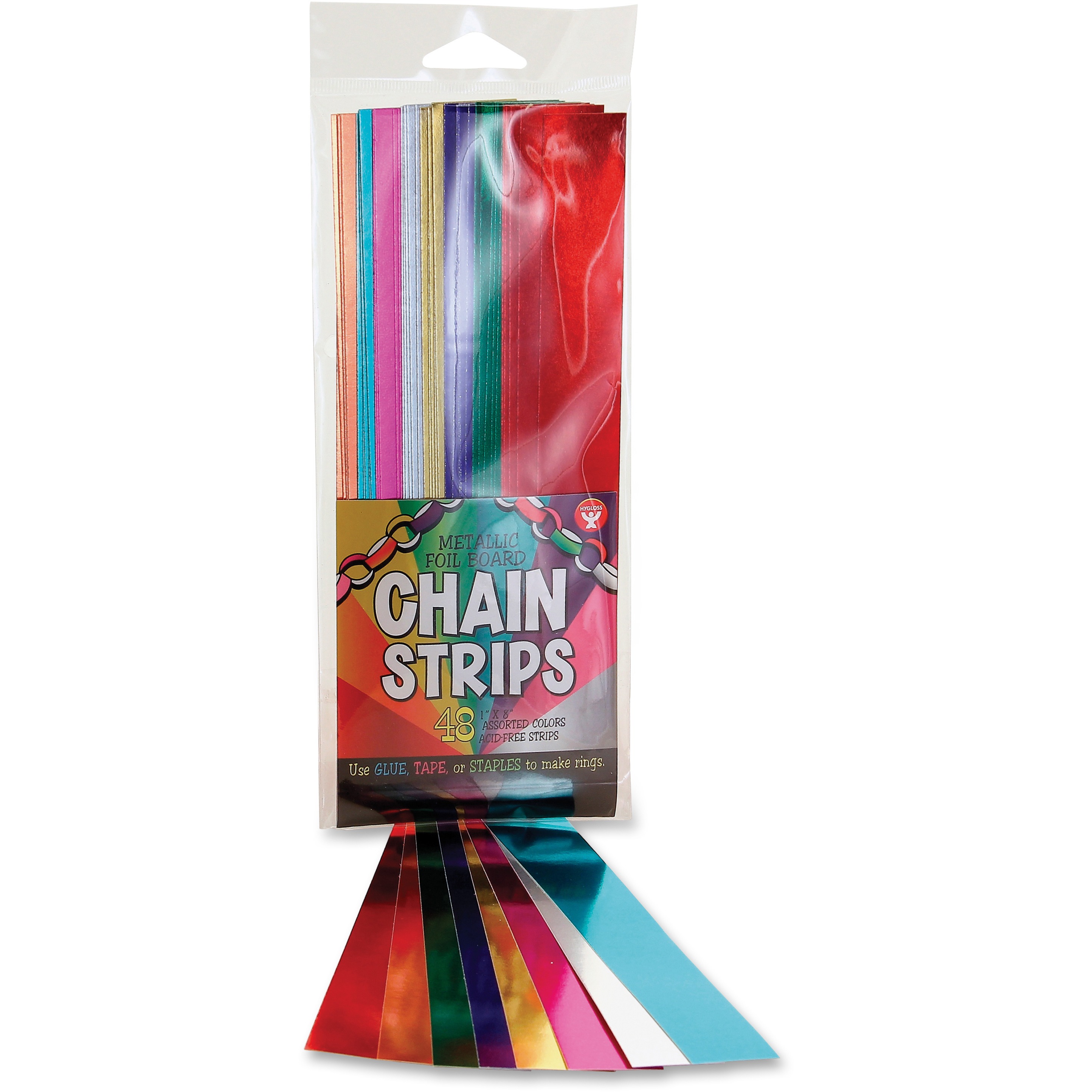 Hygloss Products HYX17014 Non-Gum Metallic Foil Chain Strips - Walmart.com