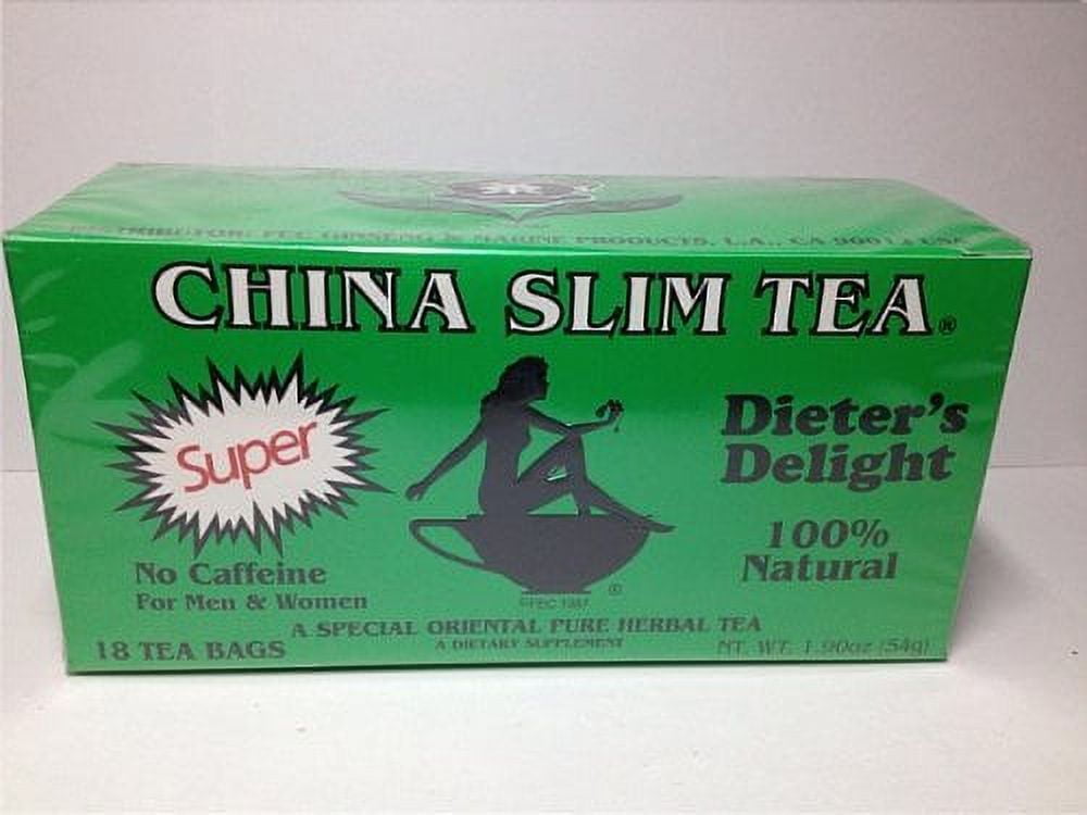 Super China Slim Tea Dieter Delight Natural 18 Tea Bags X 5 Pack ...
