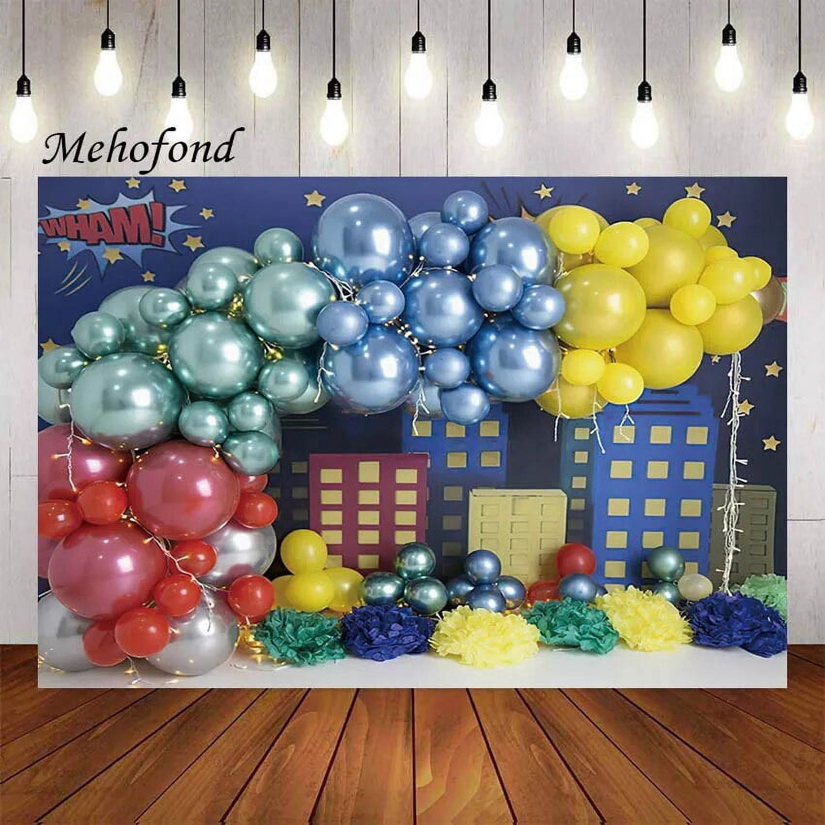 Super City Cityscape Buildings Balloon Boy Birthday Party Cake Smash r ...