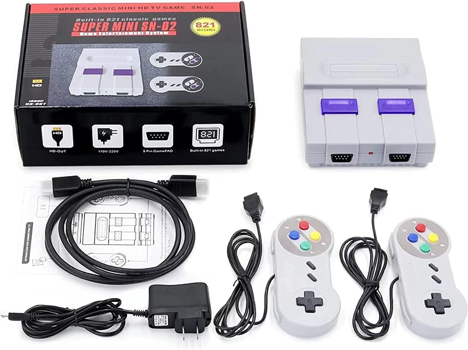 Super Classic Retro Mini Controllers HDMI, Built in 821 Classic Vedieo ...