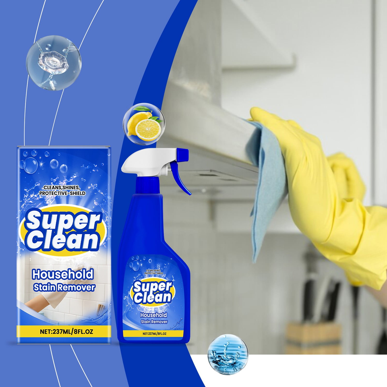 Super-Clean Multi-Surface Cleaner (237ml) - High-Efficiency Stain ...