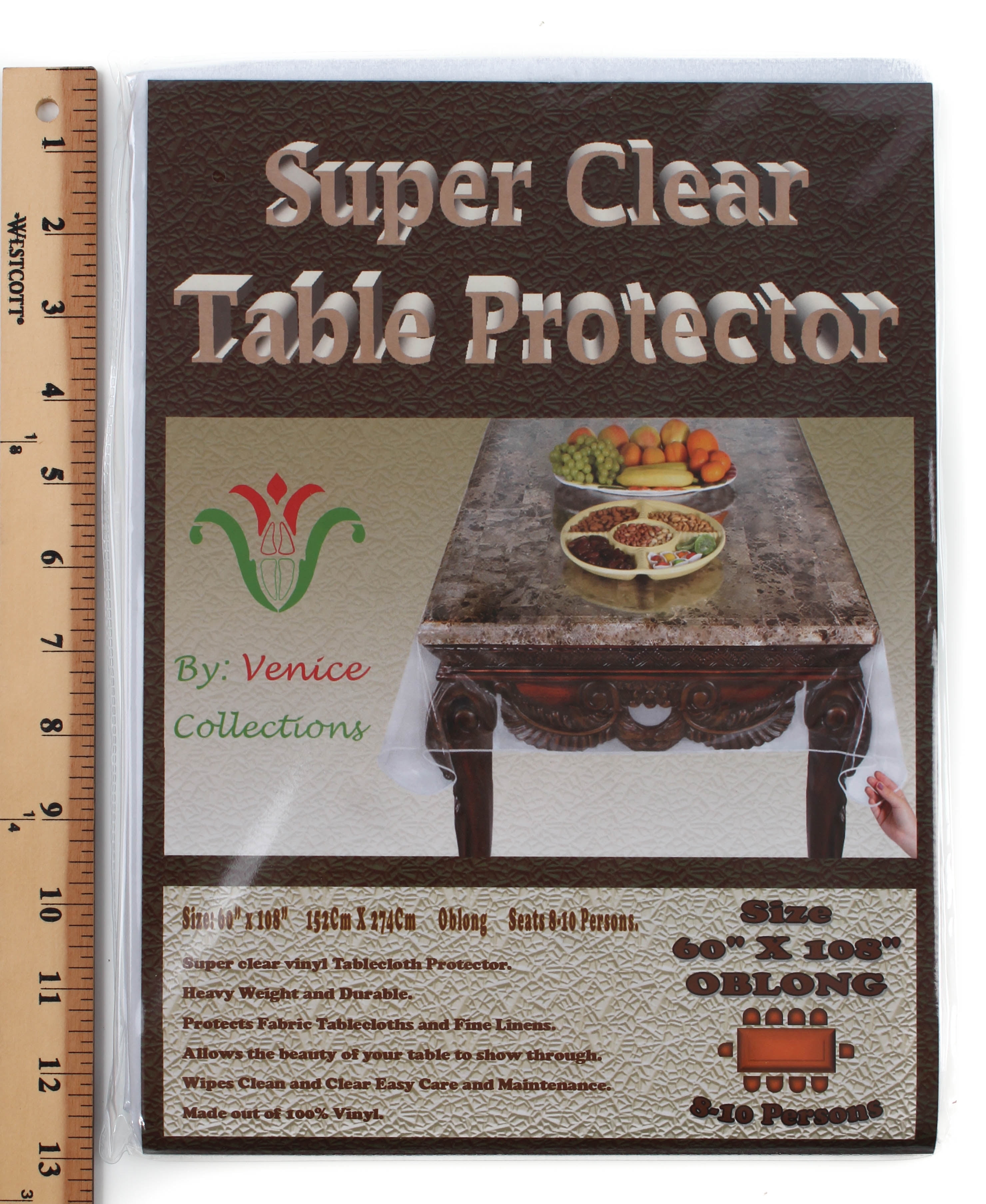 Heavy Duty 100% Vinyl Tablecloth Protector, Super Clear, Durable ...
