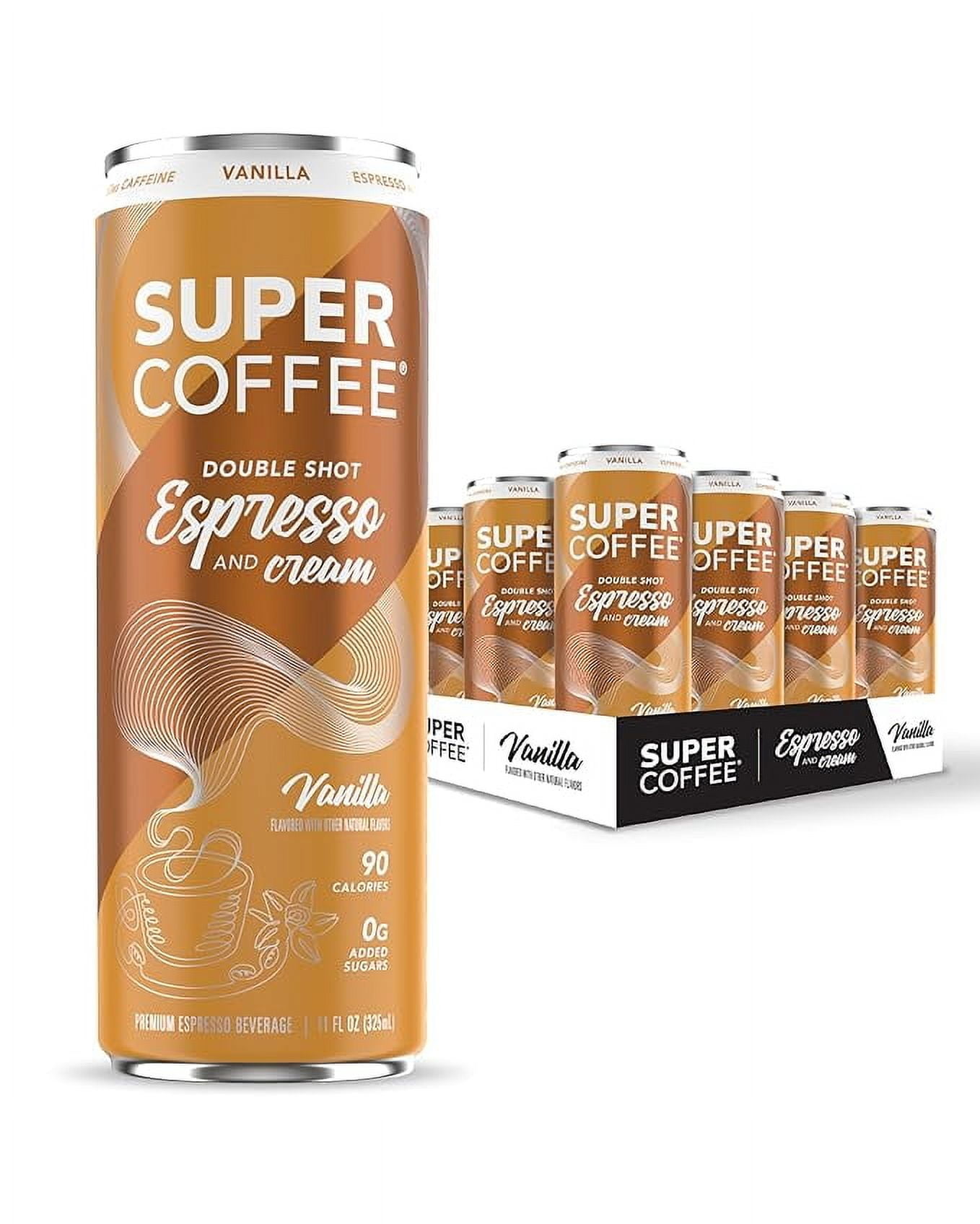 Super Coffee Vanilla with Cream, Iced Espresso Can, 11 fl oz, 12 Pack ...