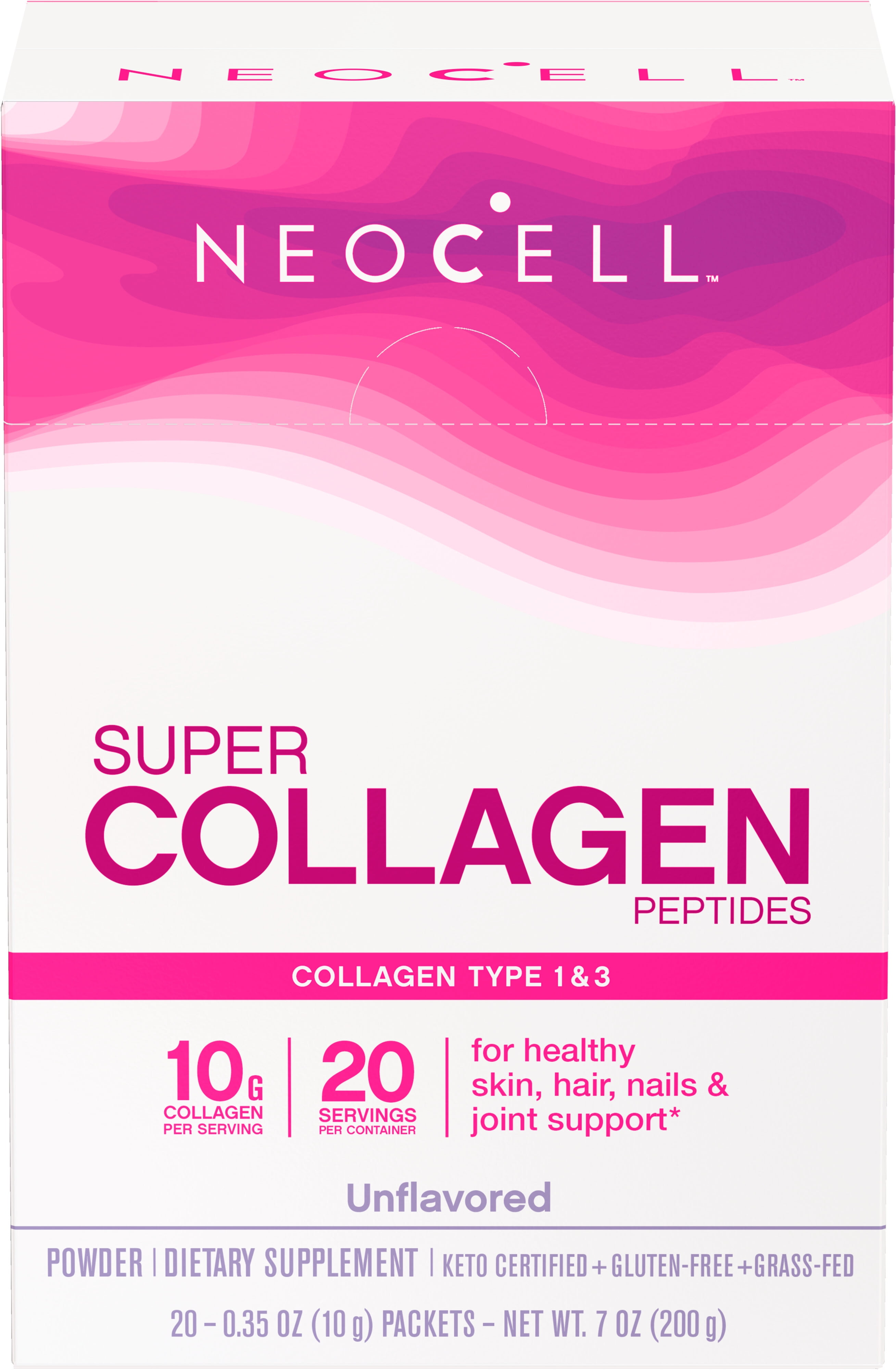 NeoCell Collagen Peptides Unflavored Powder with Collagen Types 1 and 3 ...