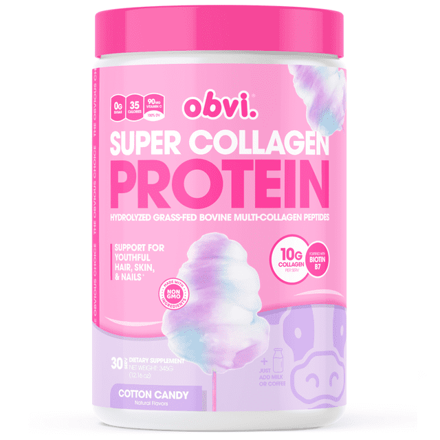 Super Collagen Protein Powder by Obvi - Cotton Candy - Walmart.com