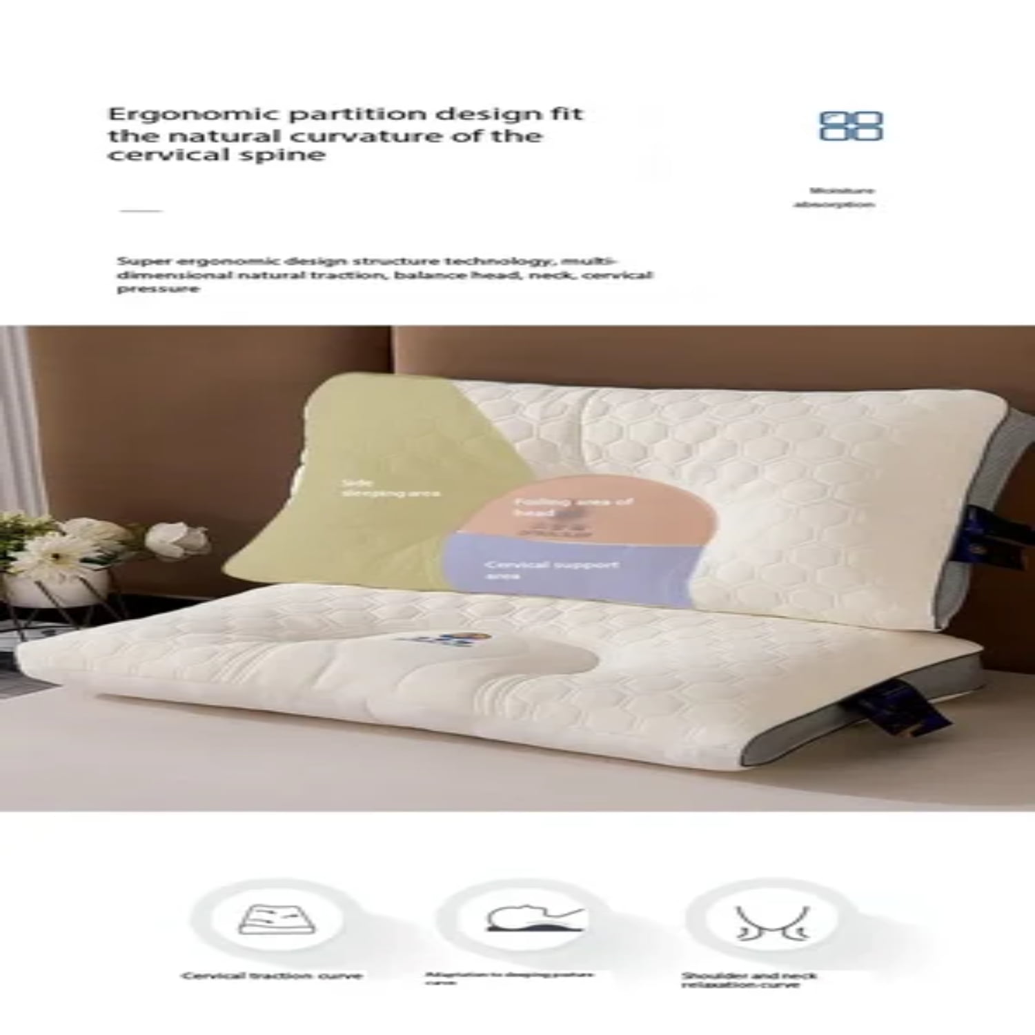 Super Comfortable 3D Ergonomic Space Pillow with Anti-Pilling Features ...