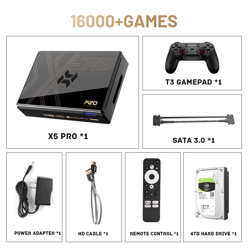 Super Console X5 PRO Retro Game Console 4TB Plug & Play with 16000 ...
