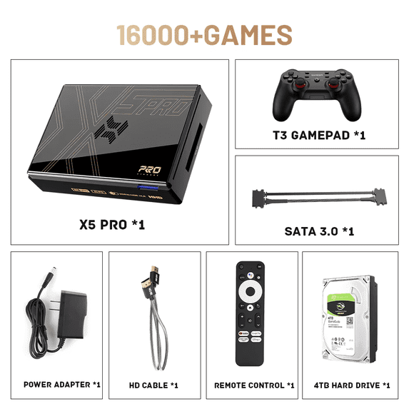 Super Console X5 PRO Retro Game Console 4TB Plug & Play with 16000 ...