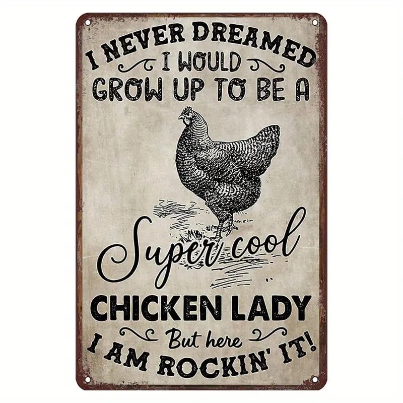 Super Cool Chicken Tin Signs 18 x4 Inches Vintage Retro Slogans and ...