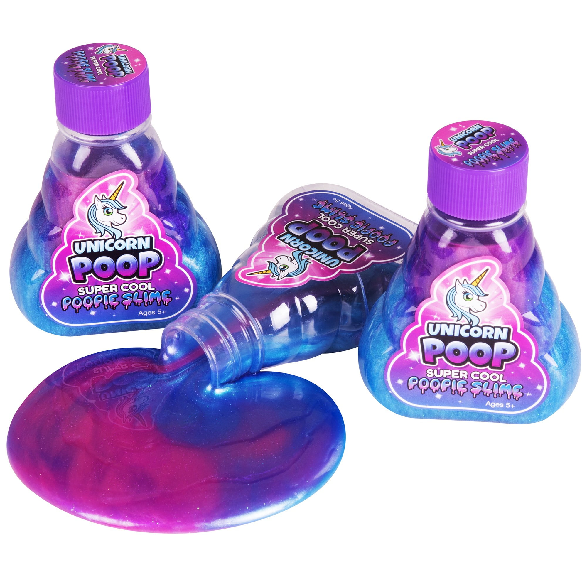 Super Cool Multi Color Glitter Slime Unicorn Poop Pack of 3, 5 oz ...