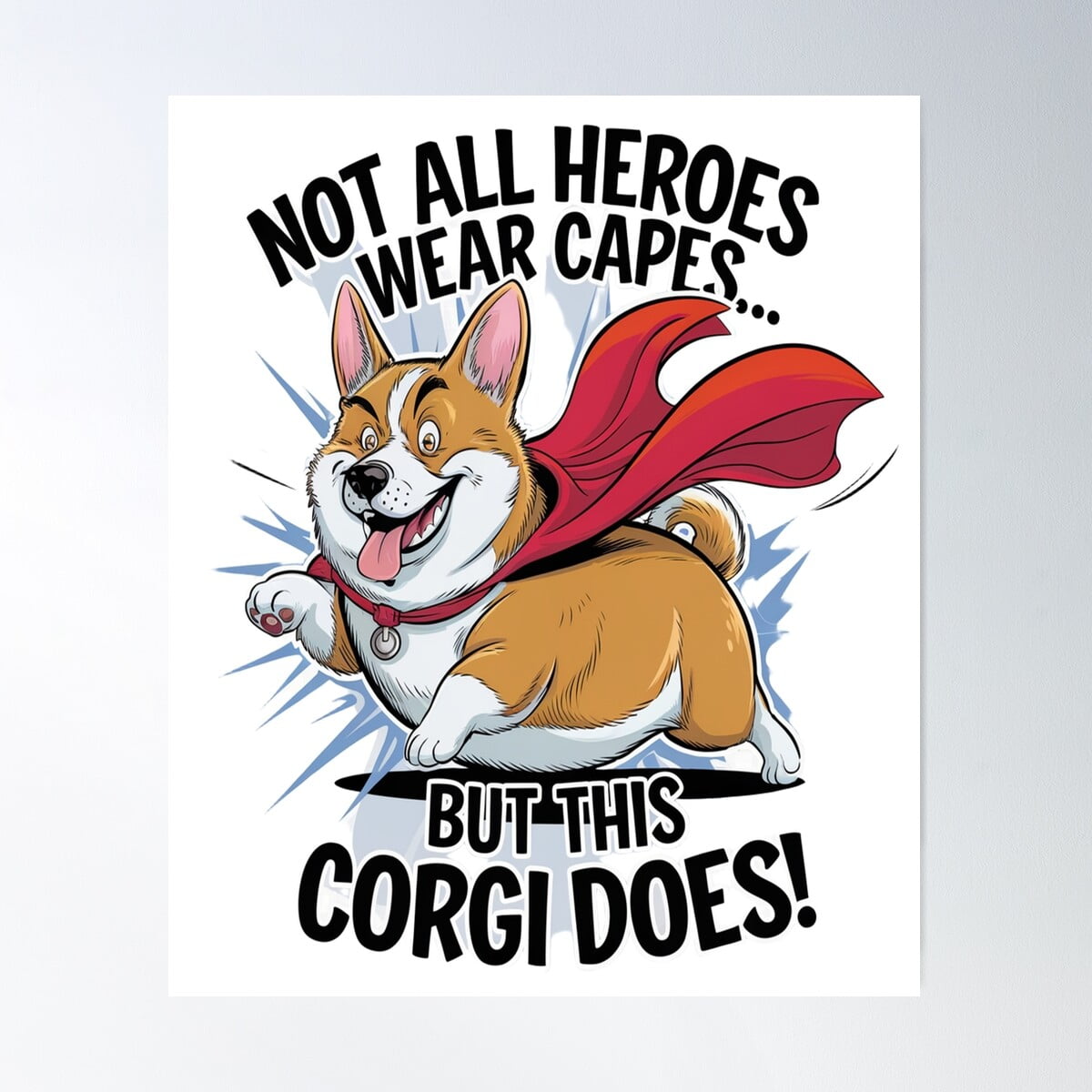 Super Corgi â€“ The Fluffiest Hero in Town! Poster, 24x36 UNFRAMED - Walmart.com