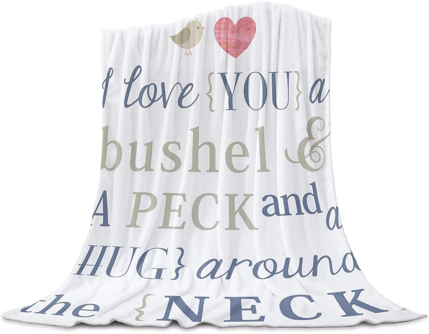 Super Cozy Bed Blankets 60"x80" Oversize Warm Cover Gift I Love You a ...