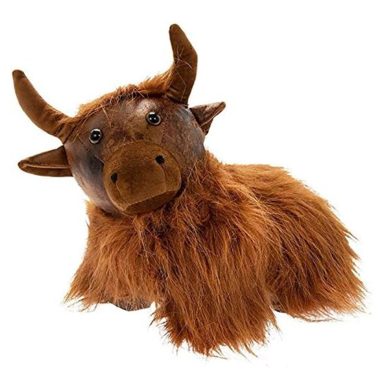 Super Cute Antique Finish Fluffy Scottish Highland Cow Coo Doorstop ...